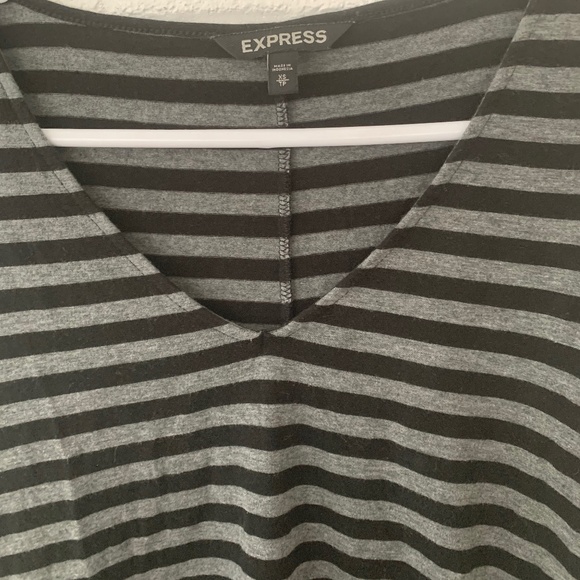 Express | Dresses | Express Grey And Black Long Sleeved Dress | Poshmark